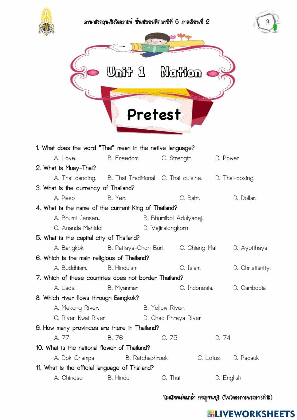 Nation activity | Live Worksheets