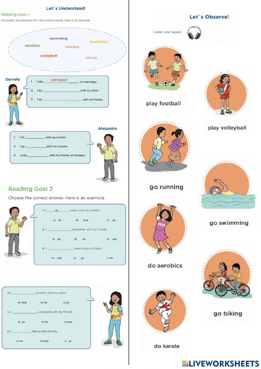 Sports online exercise for quinto | Live Worksheets