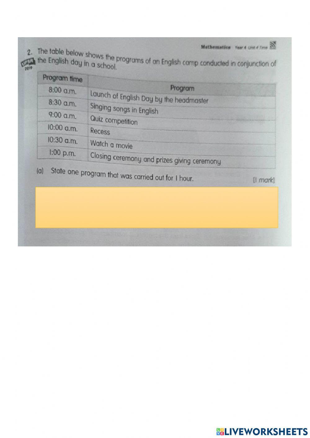 TIME REVISION 8 -bY Tch Ctainon worksheet | Live Worksheets