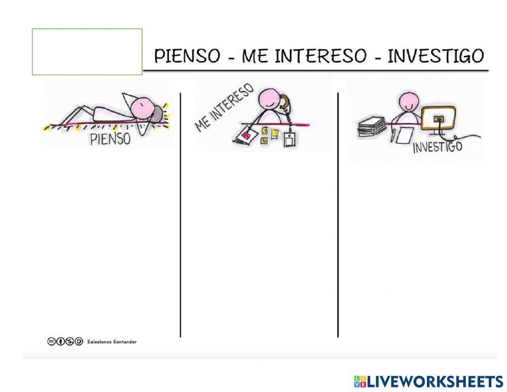 Pienso, me interesa e investigo. worksheet | Live Worksheets