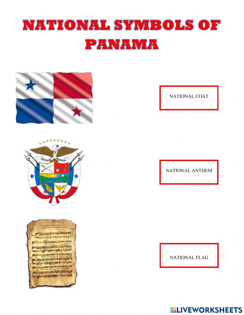 Panamanian Symbols interactive worksheet | Live Worksheets