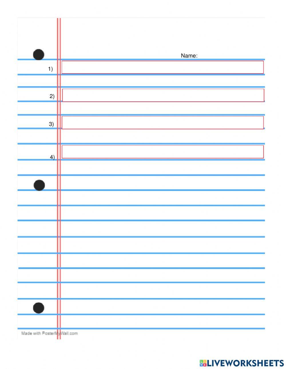 Dictation sentences 1.4 11-11-21 worksheet | Live Worksheets