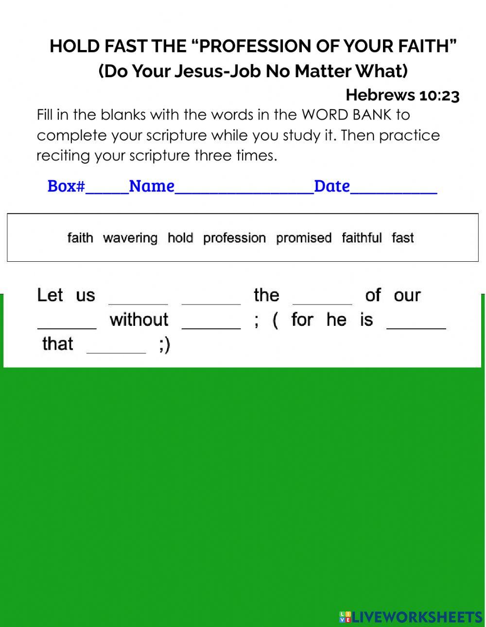 Lesson 20 exercise | Live Worksheets