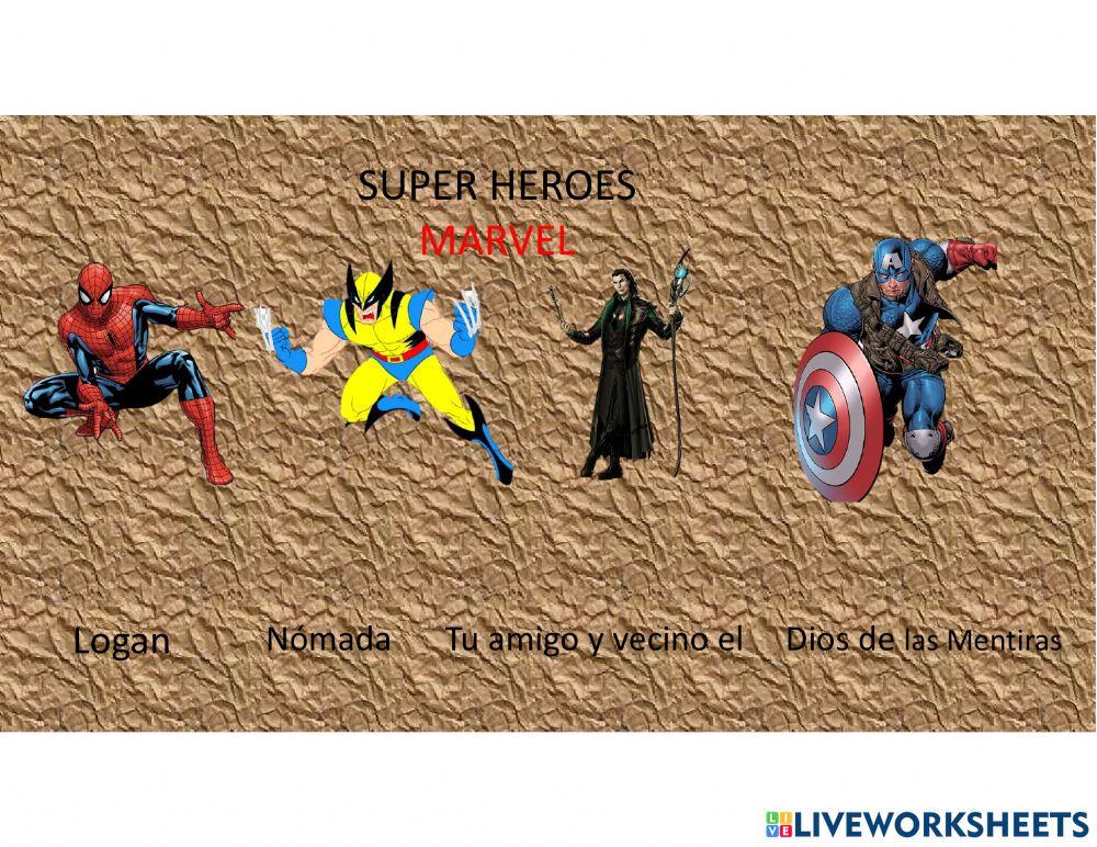 Super heroes marvel worksheet | Live Worksheets