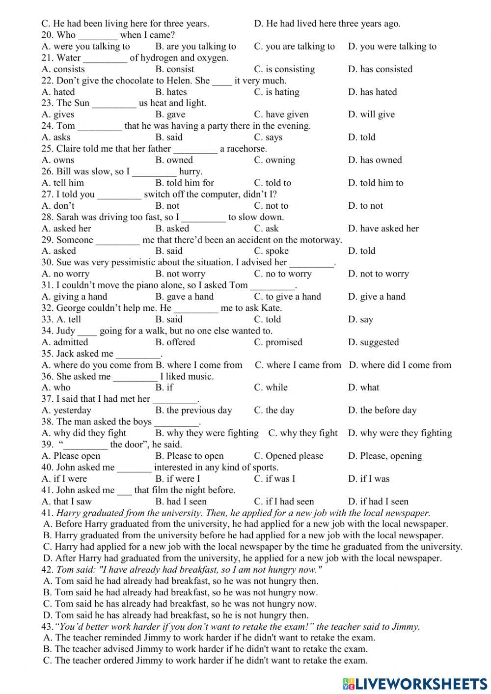 Review -g12 worksheet | Live Worksheets