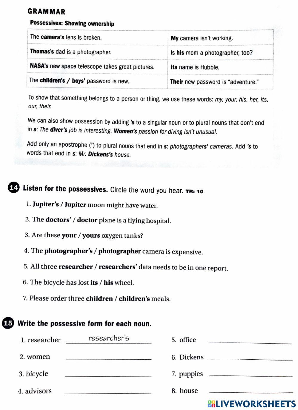 Workbook unit 1, 2 and 3 worksheet | Live Worksheets