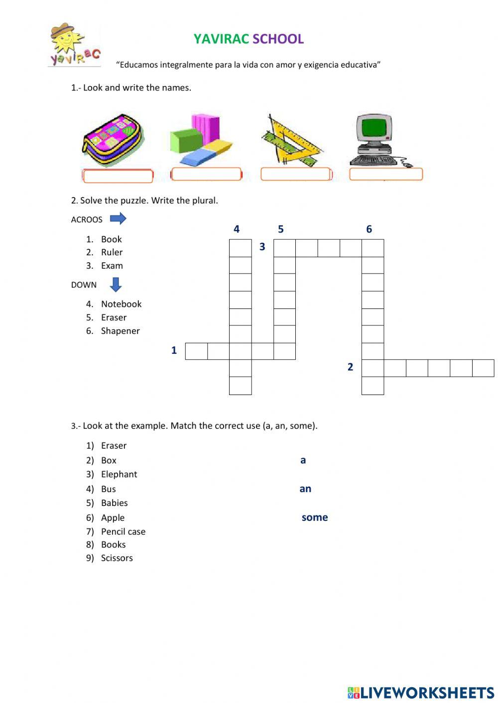 First partial evaluation worksheet | Live Worksheets