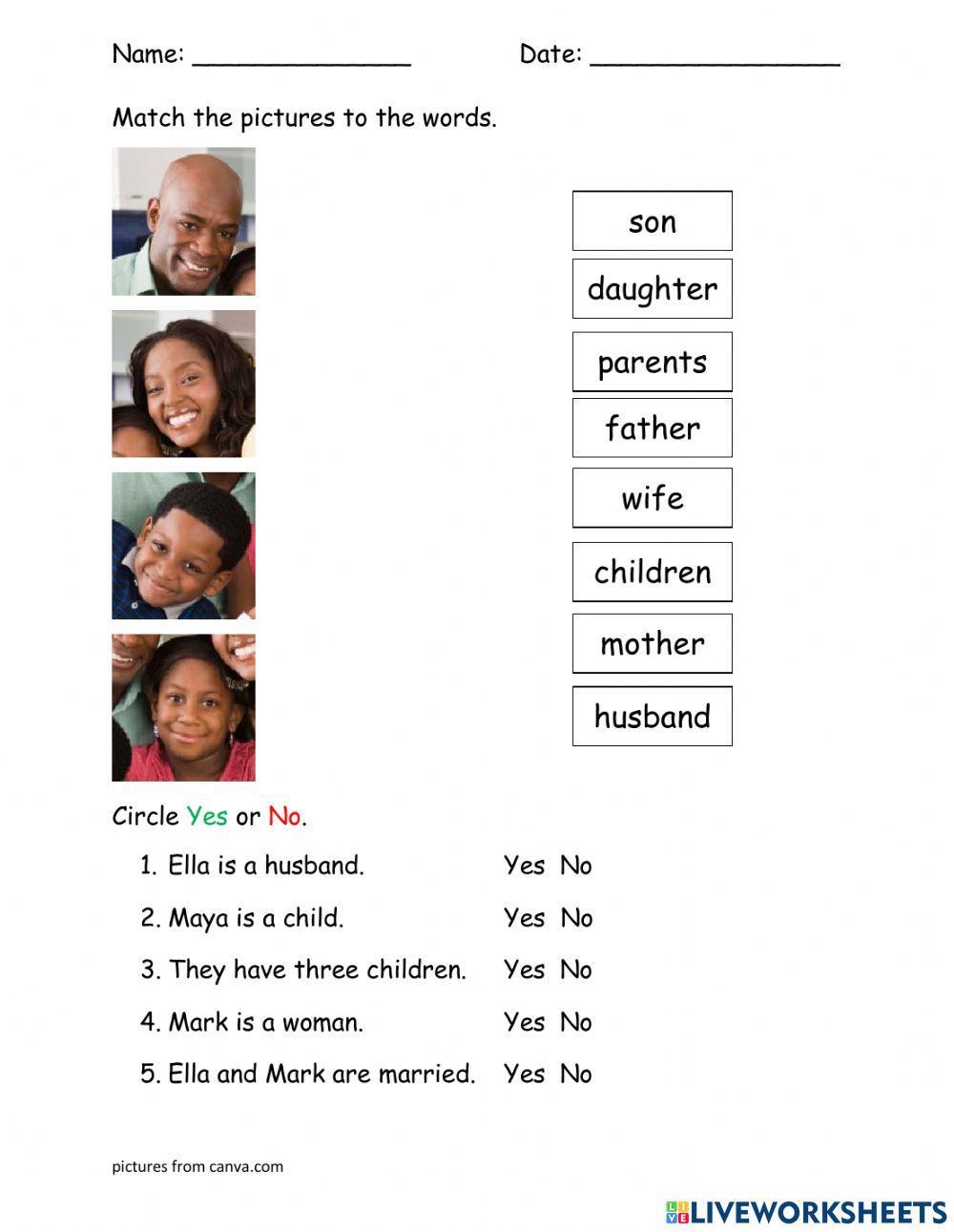 Read About Family - Practice Assessment 1619881