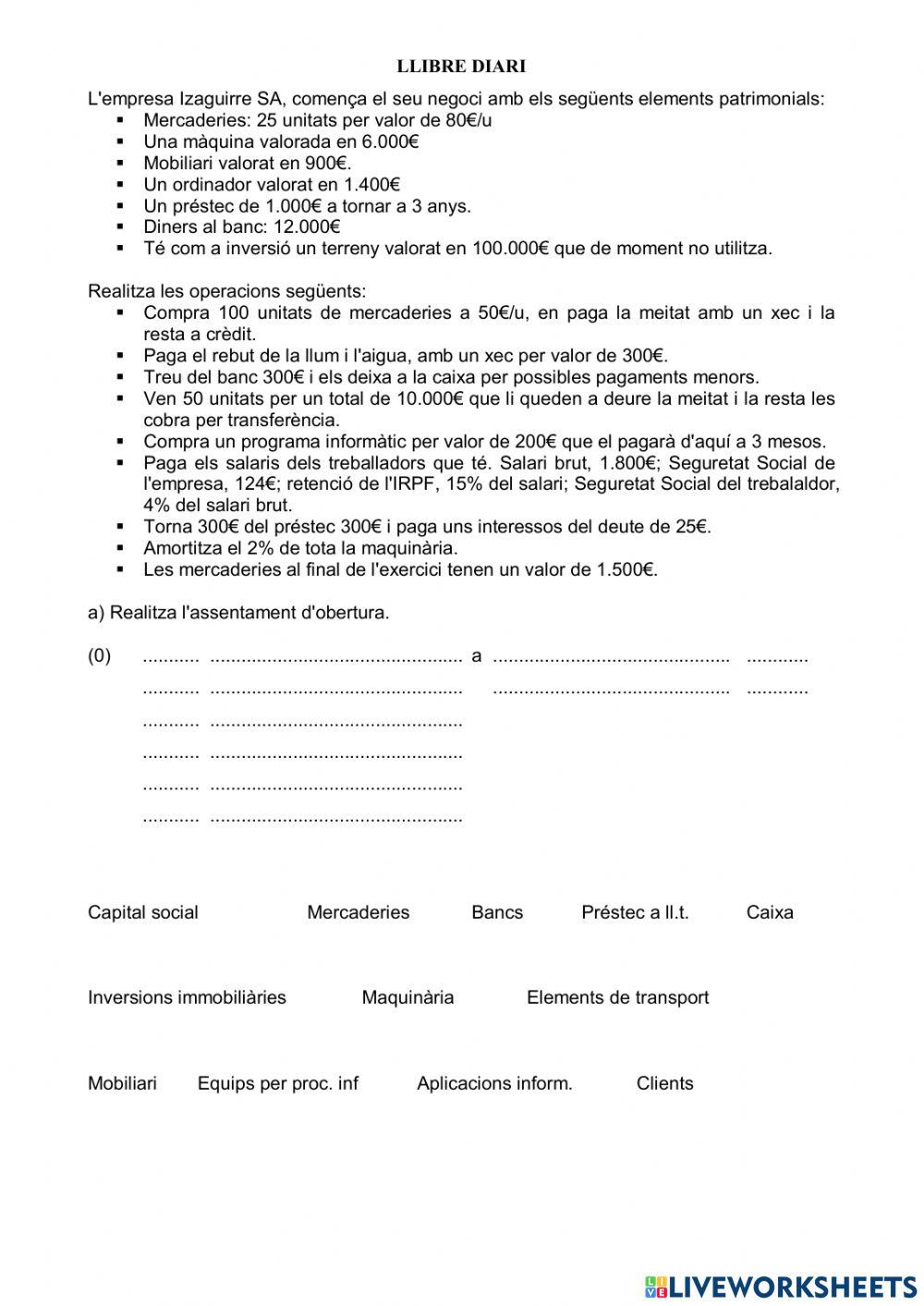 1619894 | Llibre diari | Gemma Sánchez | LiveWorksheets