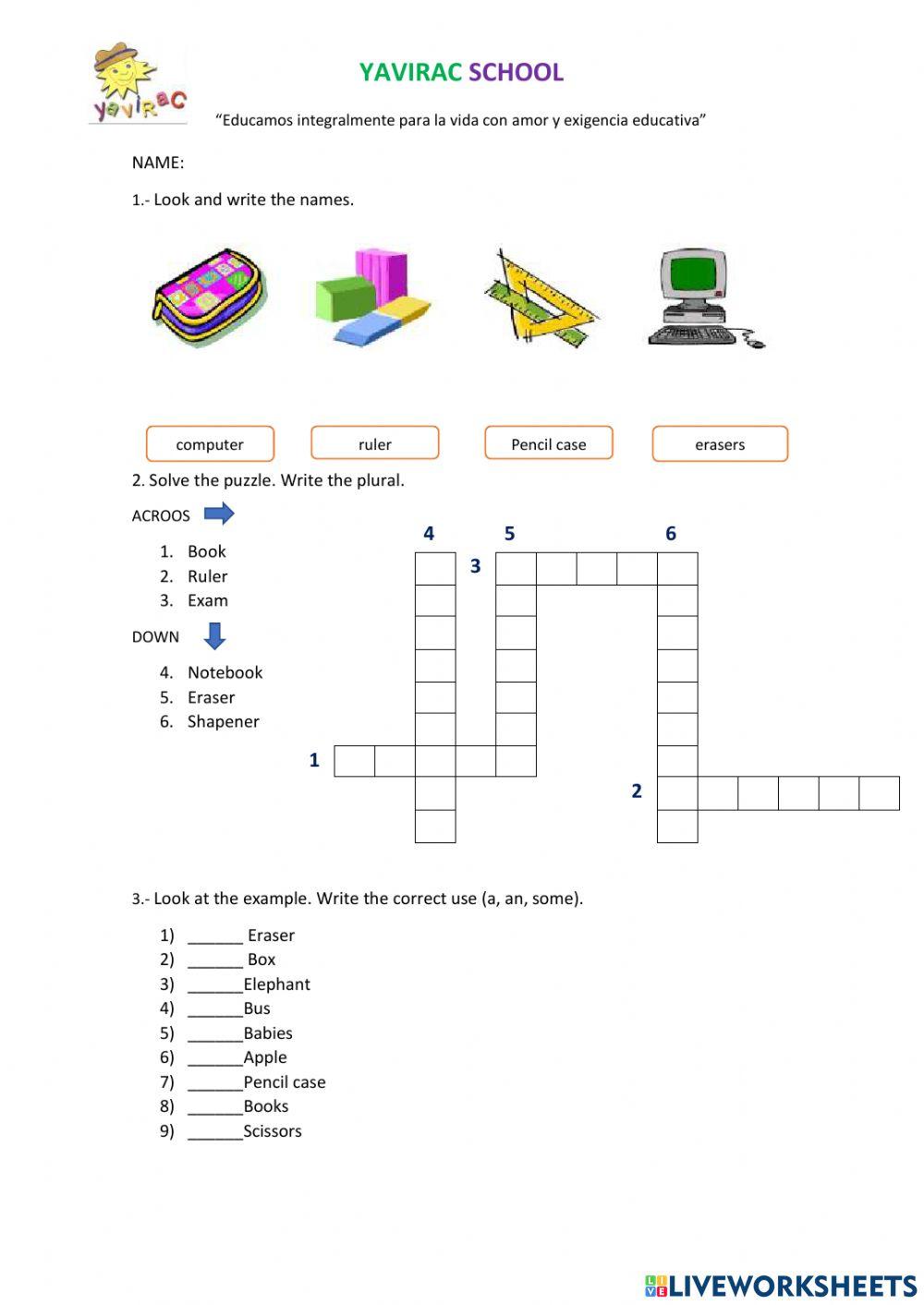First partial evaluation interactive worksheet | Live Worksheets