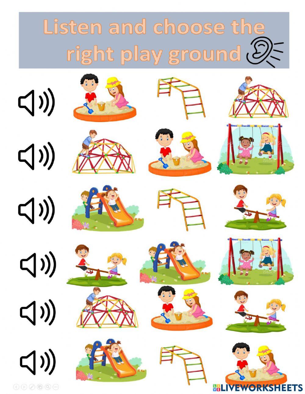 Play ground worksheet | Live Worksheets