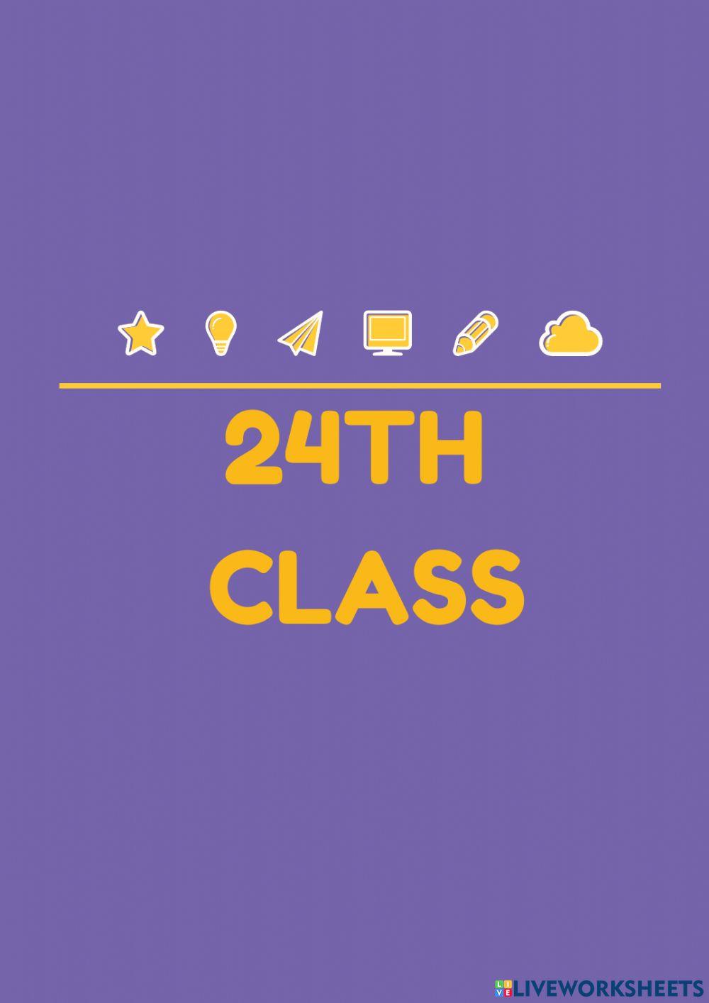 24 class worksheet | Live Worksheets