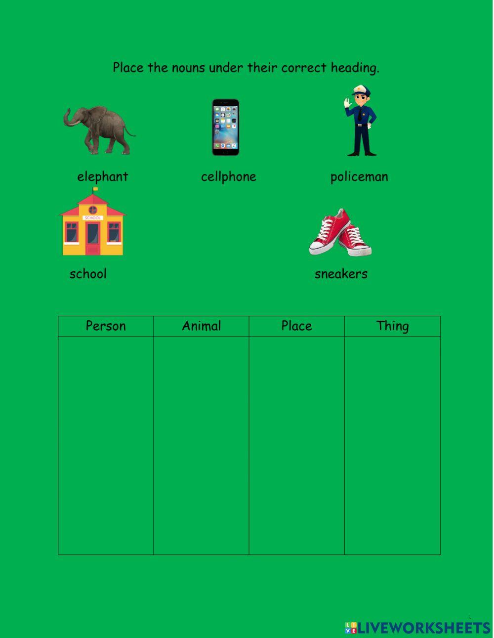 Nouns online exercise for 6-7 | Live Worksheets