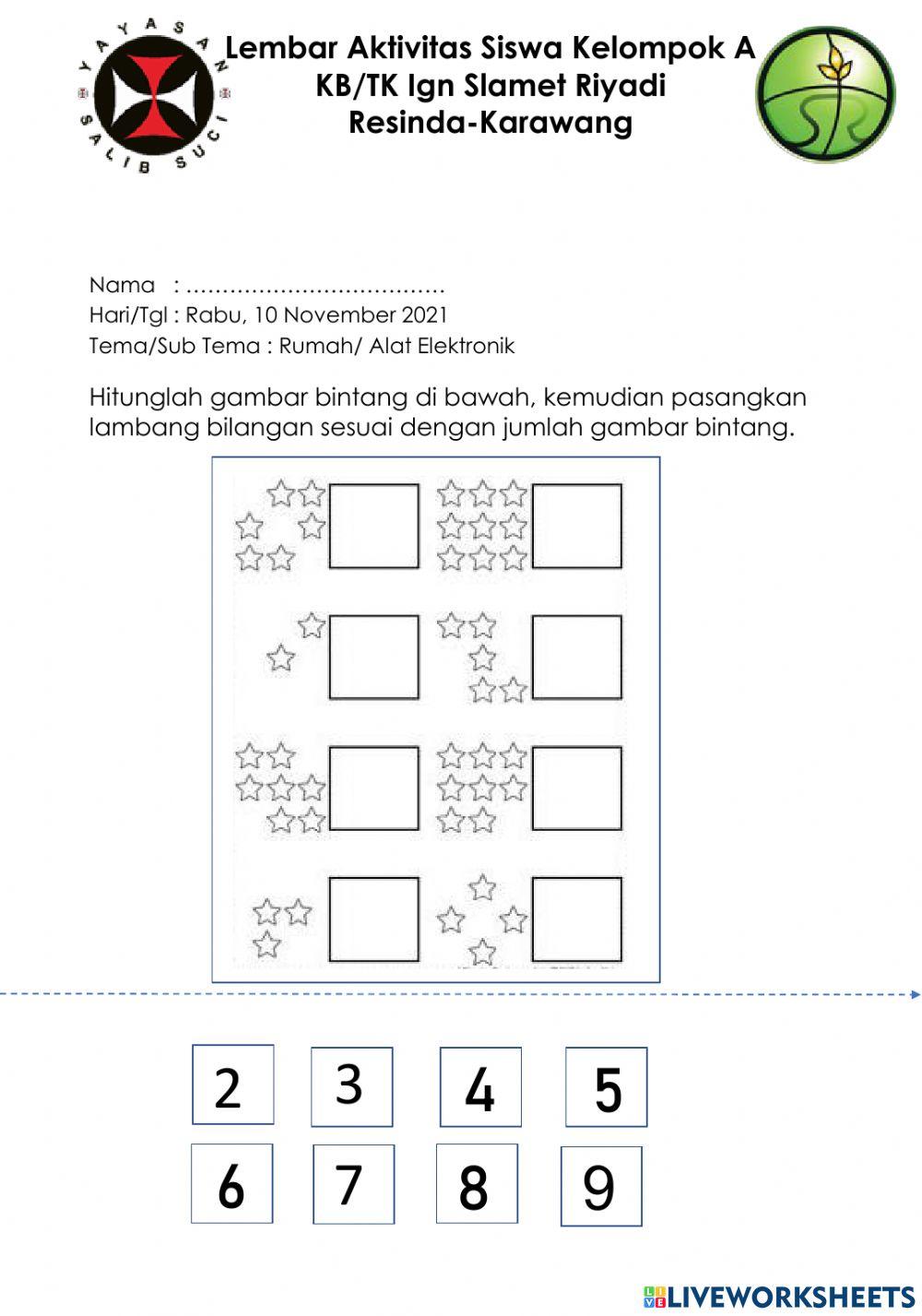 Counting worksheet 1-9 online exercise for | Live Worksheets
