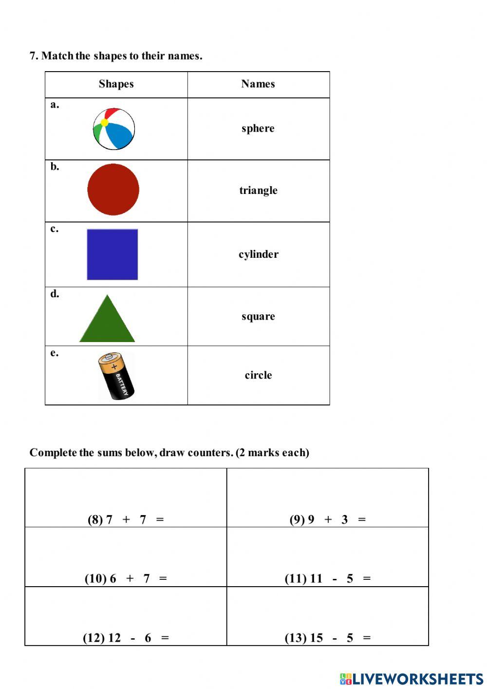 Second Year Department Mathematics Test online exercise for | Live ...