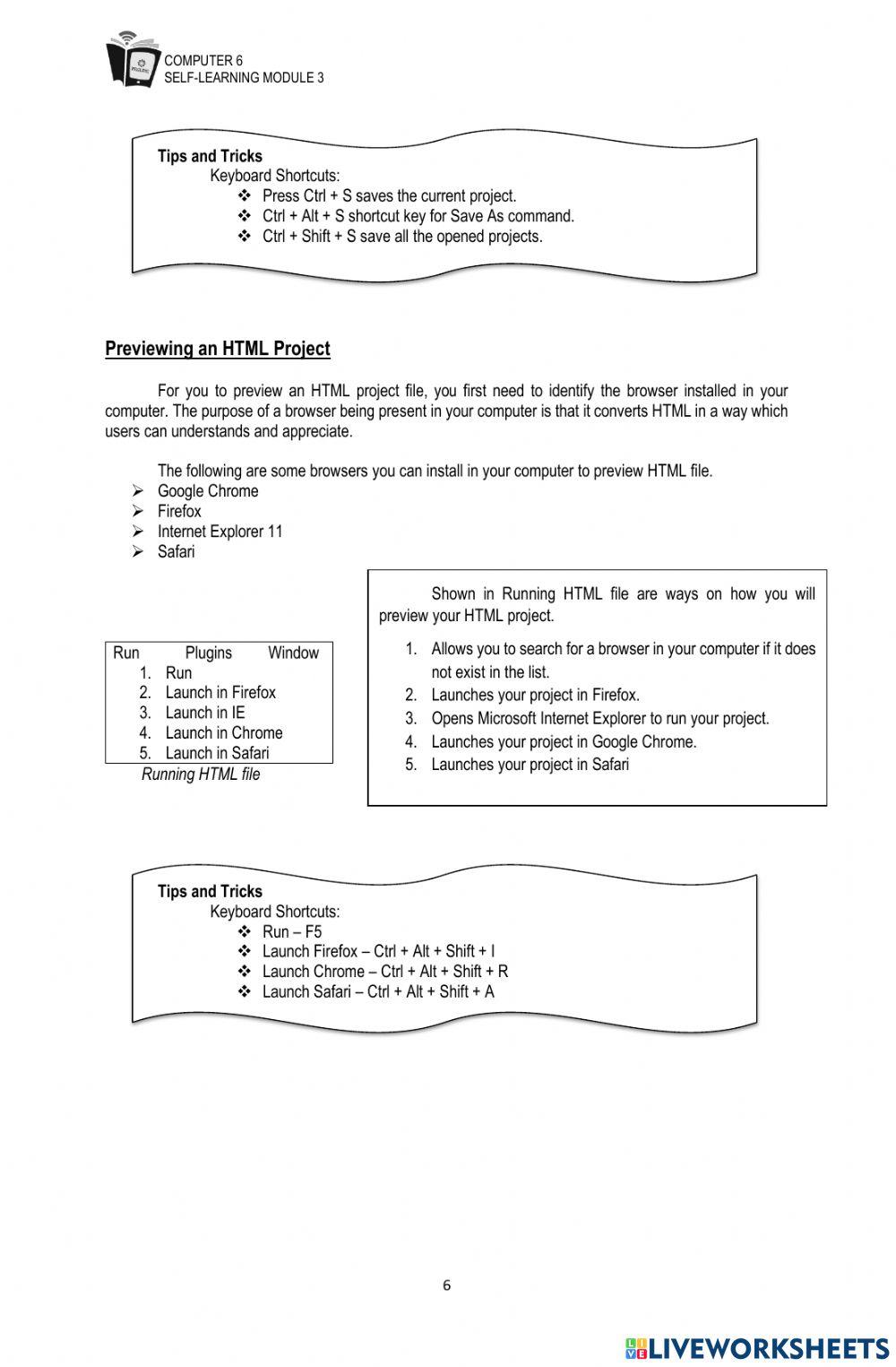 M1-Computer 6-M3 worksheet | Live Worksheets