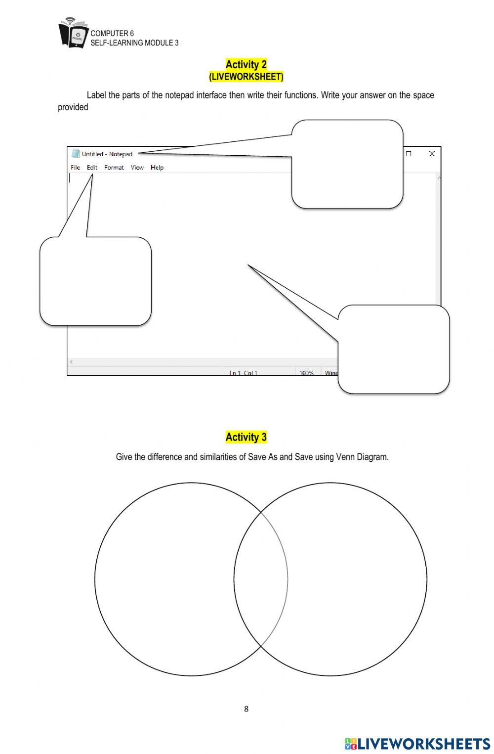 M1-Computer 6-M3 worksheet | Live Worksheets