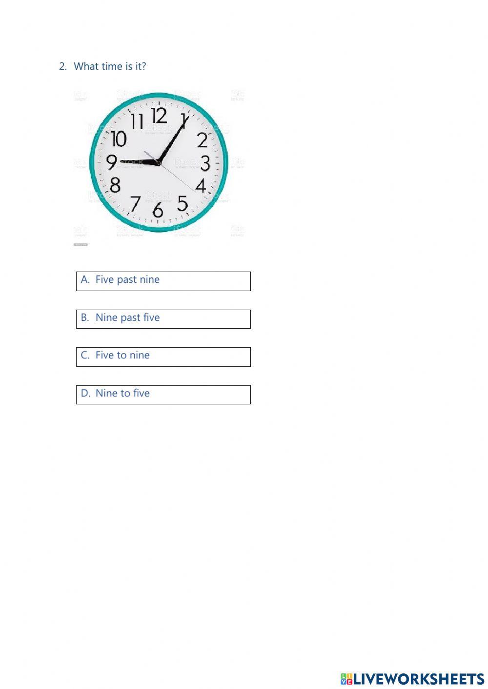 What time is it? online exercise for Grade 7 | Live Worksheets