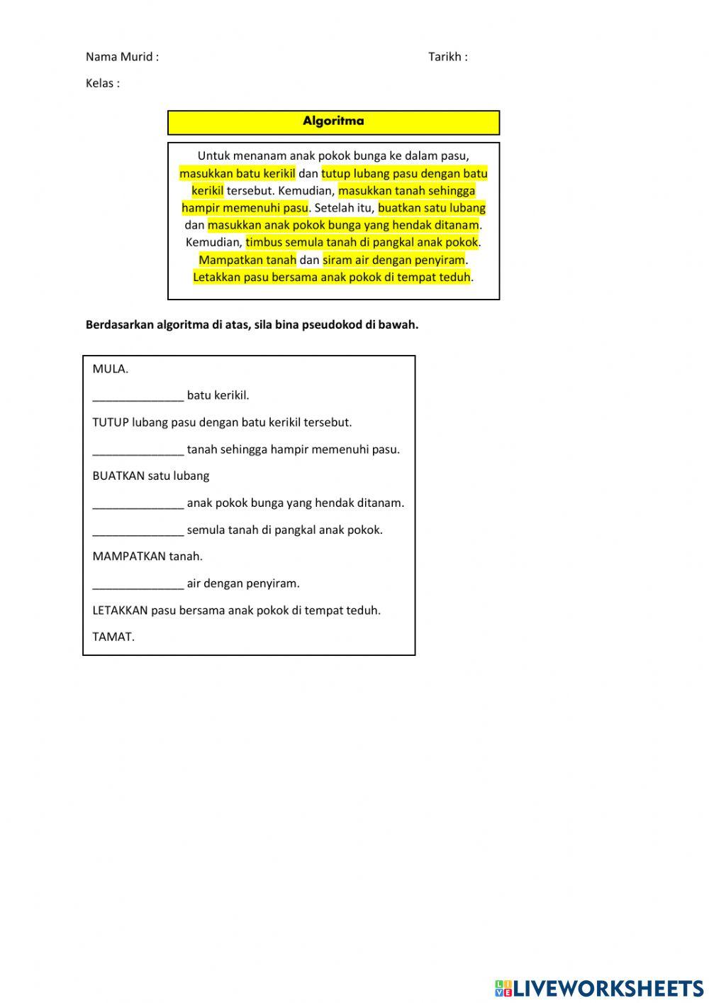 LATIHAN RBT TAHUN 4 9.11.2021 online exercise for | Live Worksheets