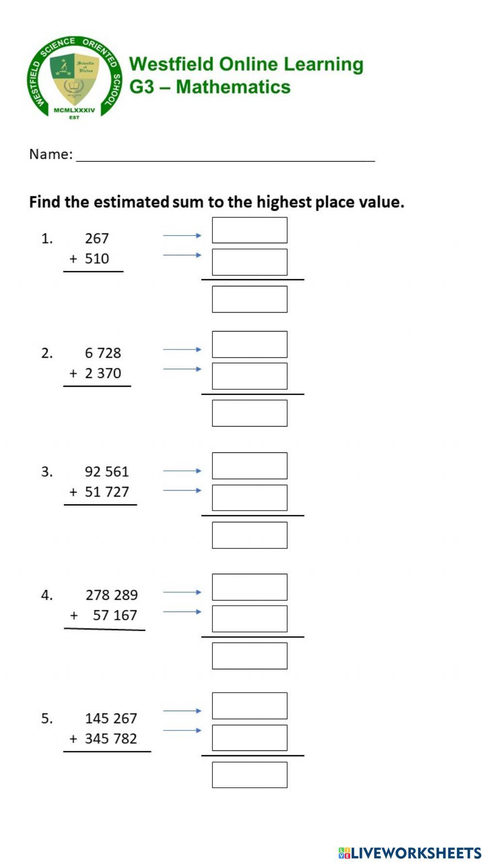 1621732 Estimating Sums Emmanuel Sabas Travezonda 1621732 Estimating Sums Emmanuel Sabas Travezonda