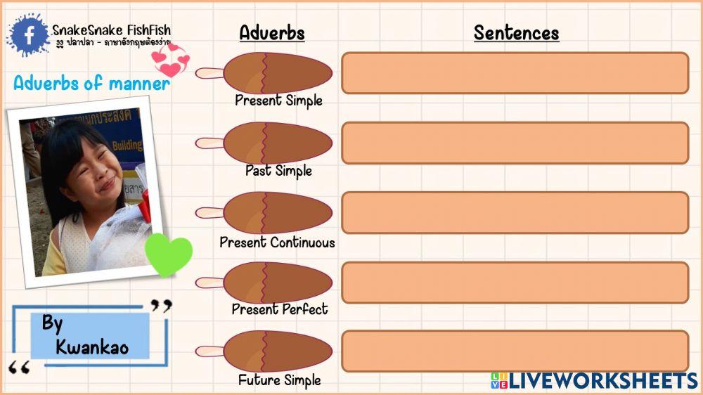 Adverb of manner (Kwankao) worksheet | Live Worksheets