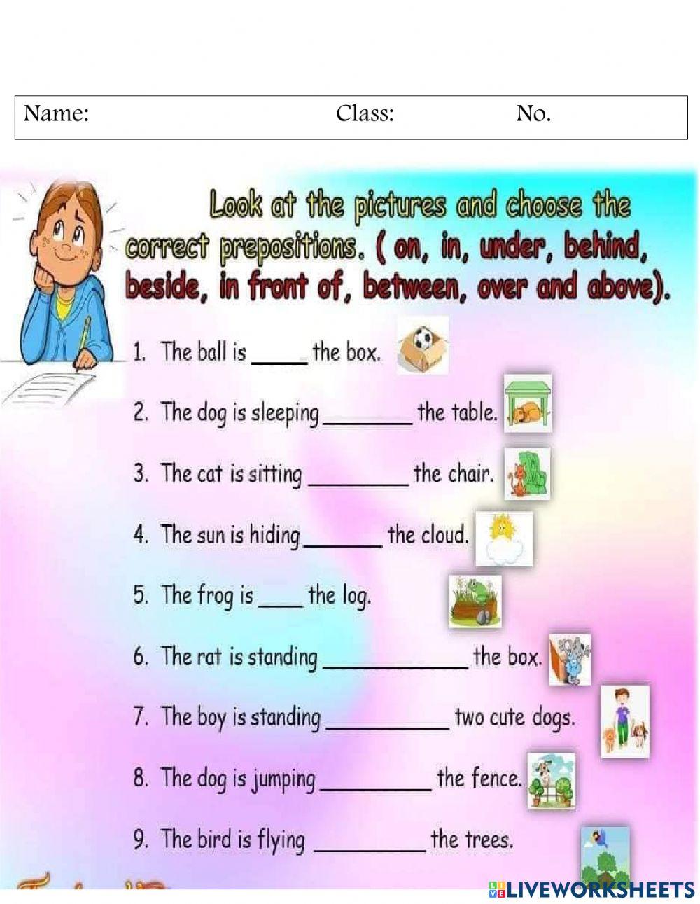Prepositions 1622221 | Tiwlip2536 | LiveWorksheets