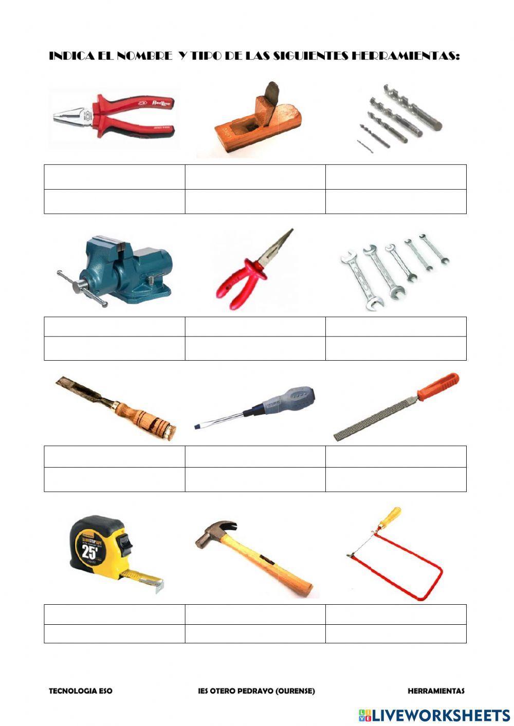 Herramientas ta… | Free Interactive Worksheets | 1624109