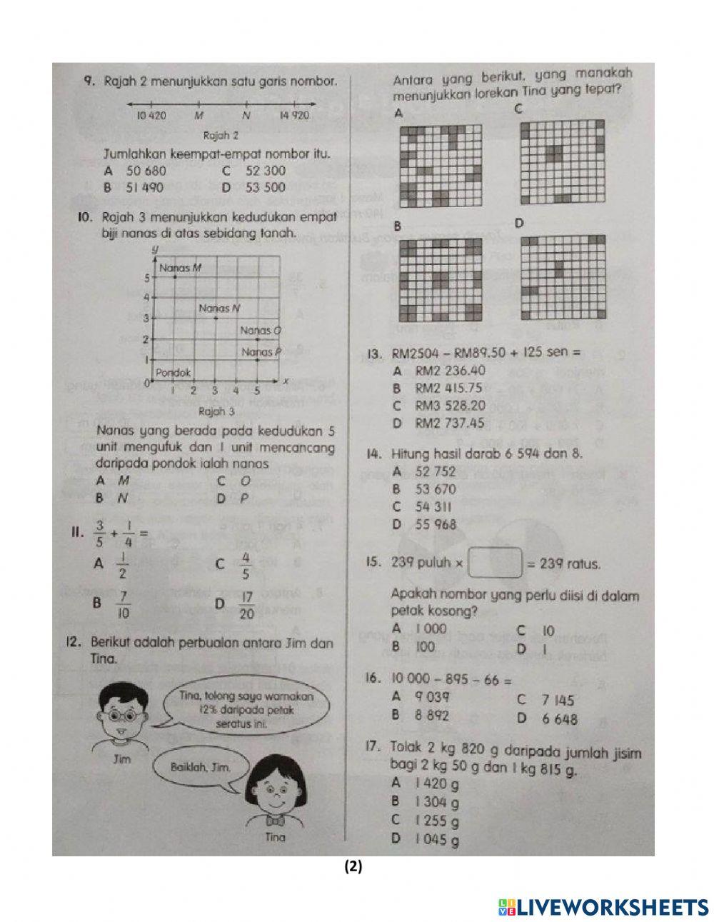 Kertas 1 exercise for 4-6 | Live Worksheets