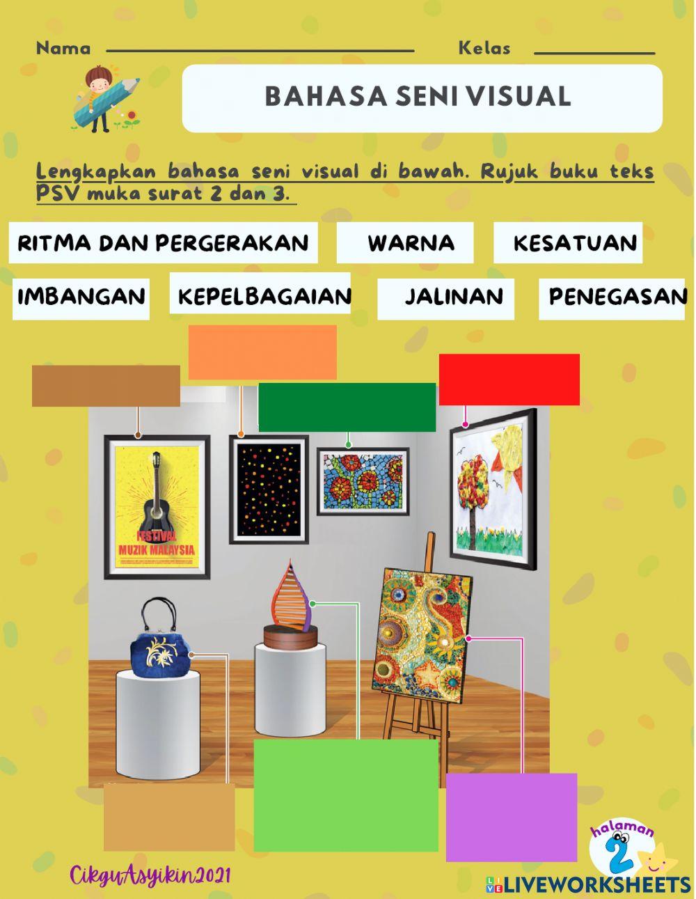 PSV Bahasa seni visual worksheet | Live Worksheets