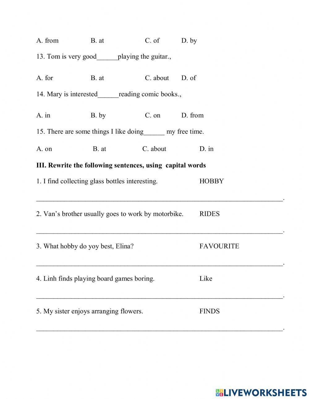 E7-midterm-u1 worksheet | Live Worksheets