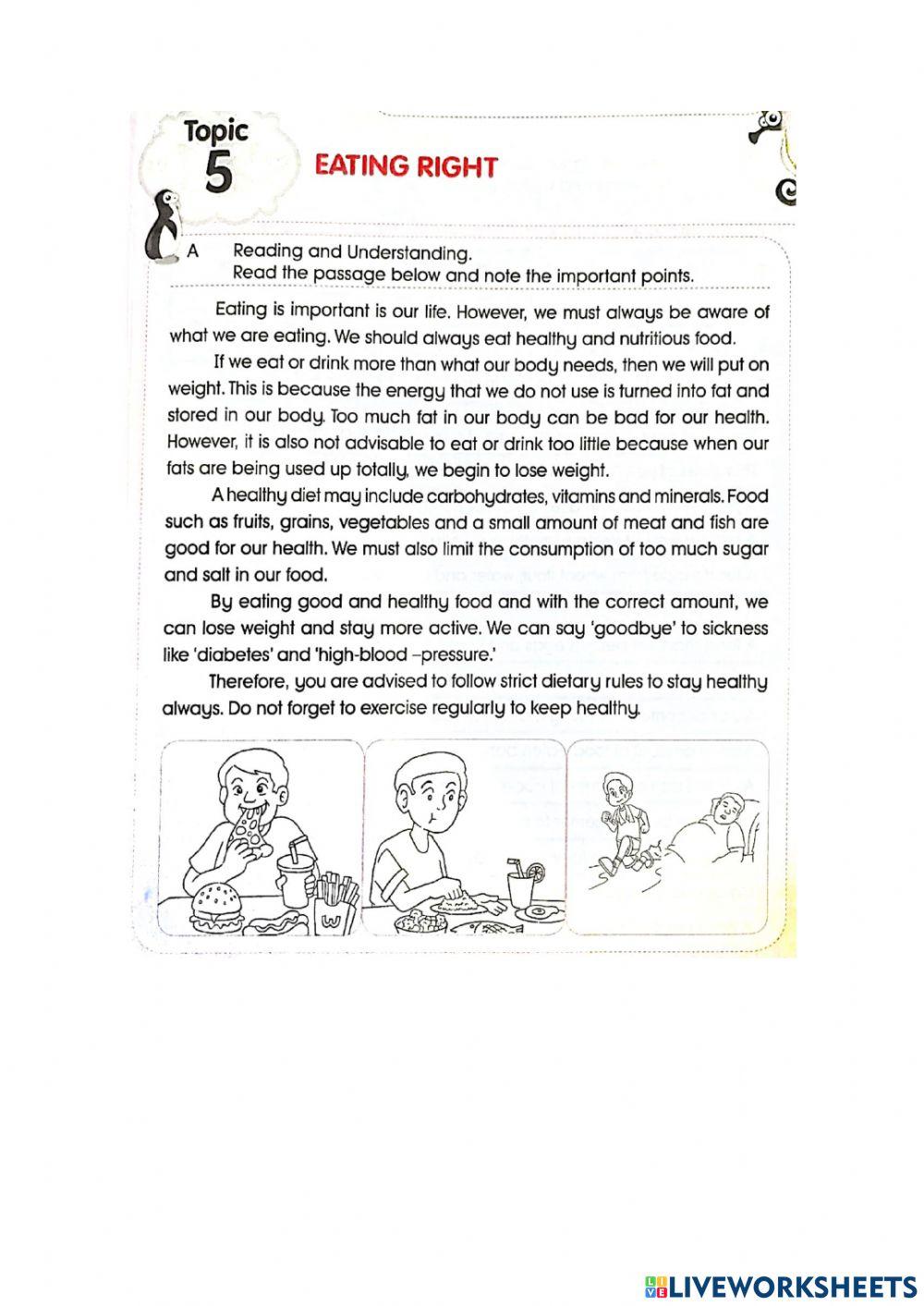 1623360 | Eating right | REGINA TELA | LiveWorksheets