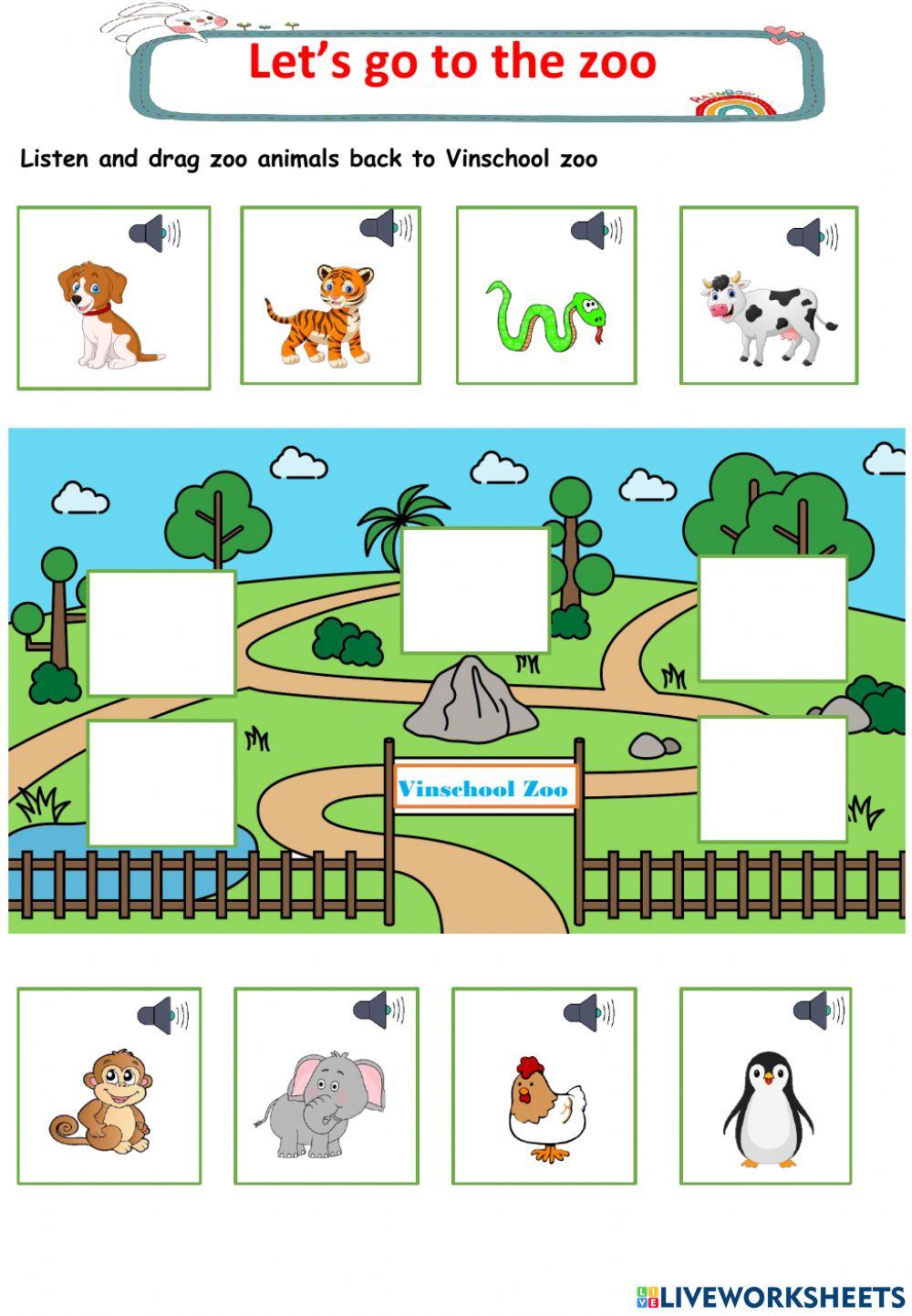 Zoo animals | Free Interactive Worksheets | 1623652