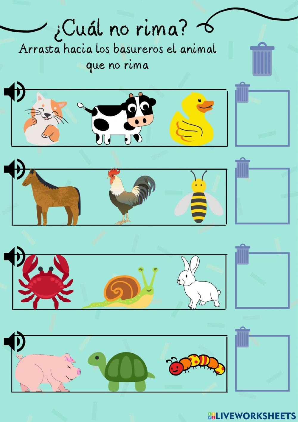 Conciencia de rima online exercise | Live Worksheets