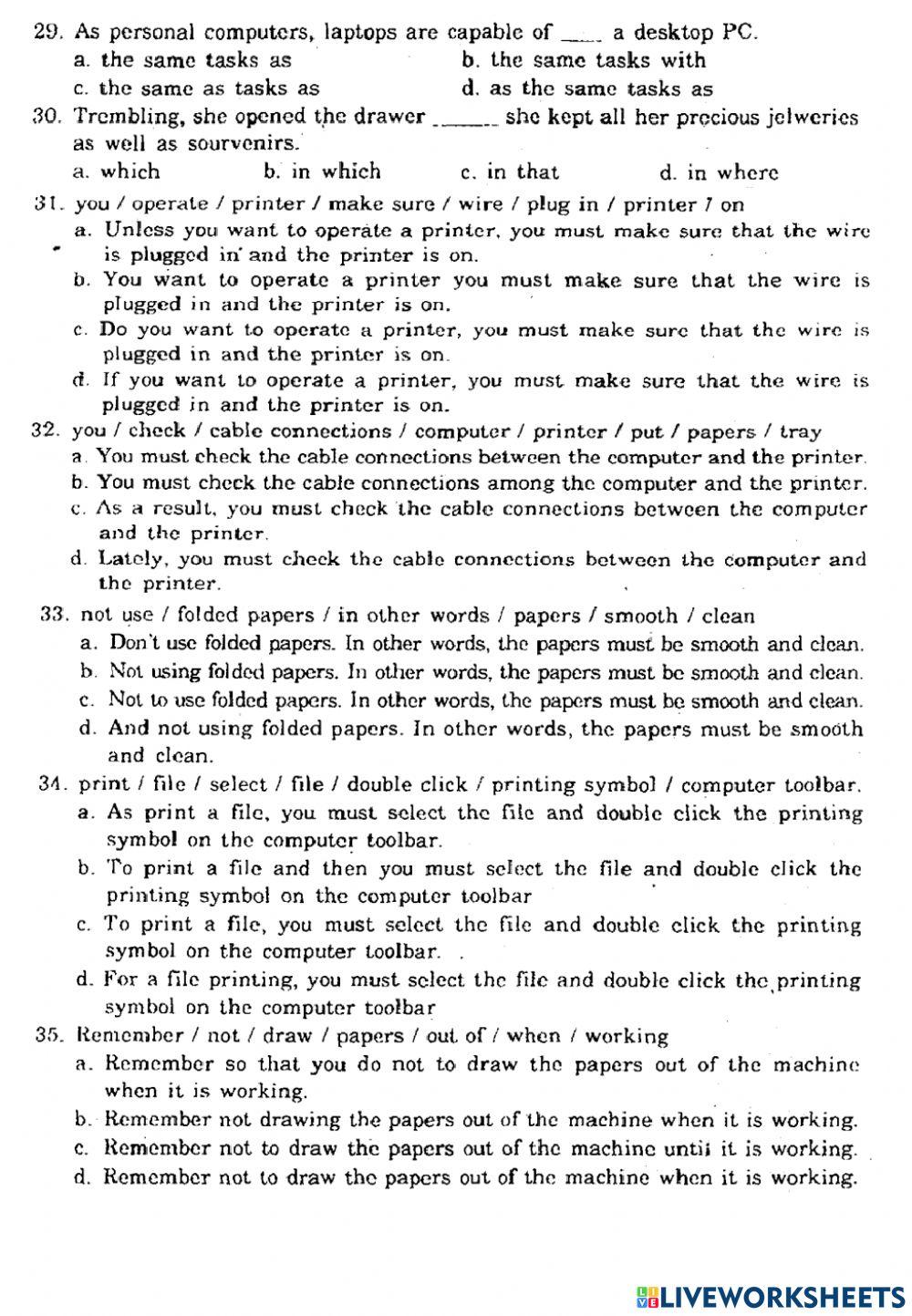 E10 Unit 5 Homework 091121 online exercise for | Live Worksheets