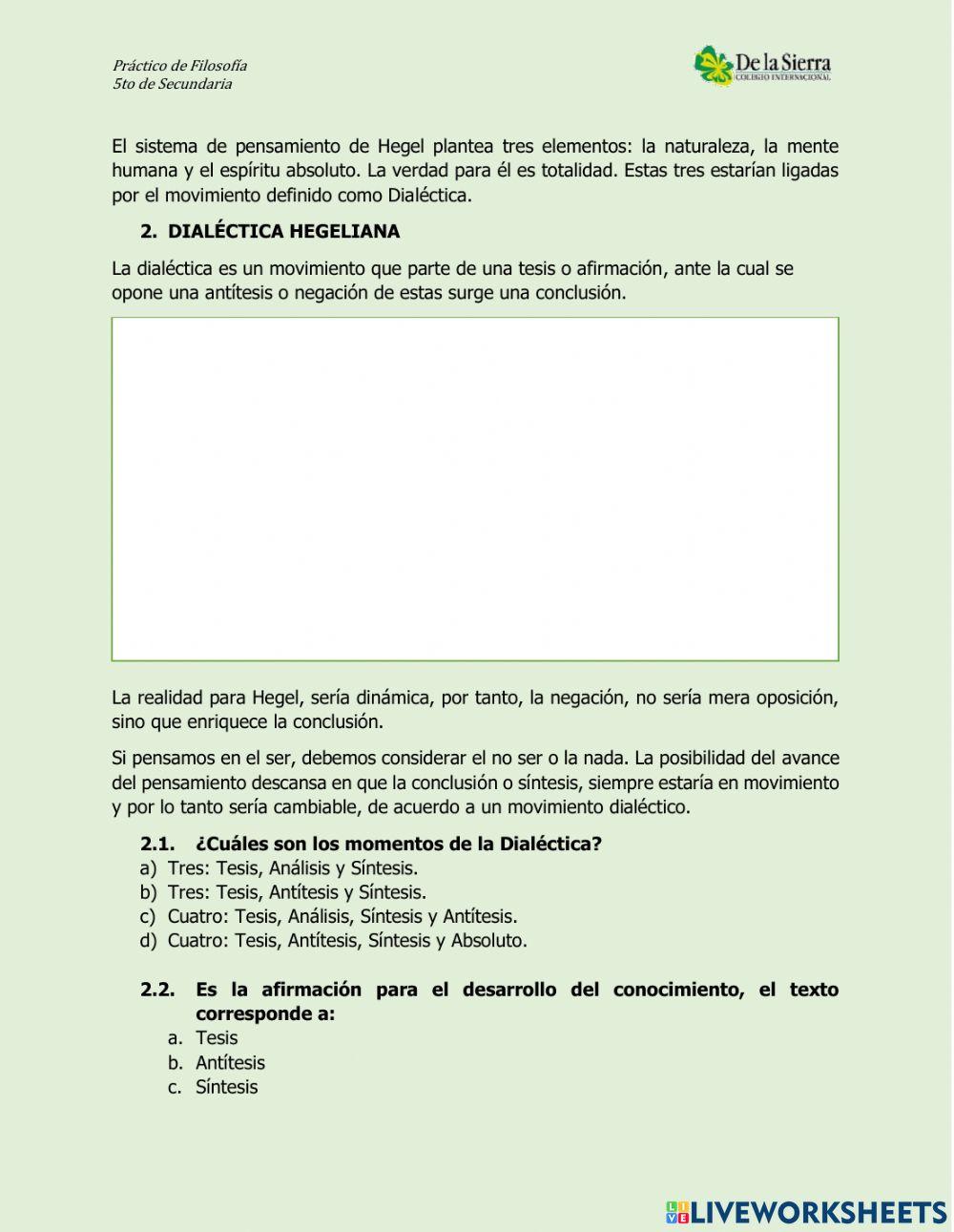 3474326 | Hegel | Danitza Miranda | LiveWorksheets