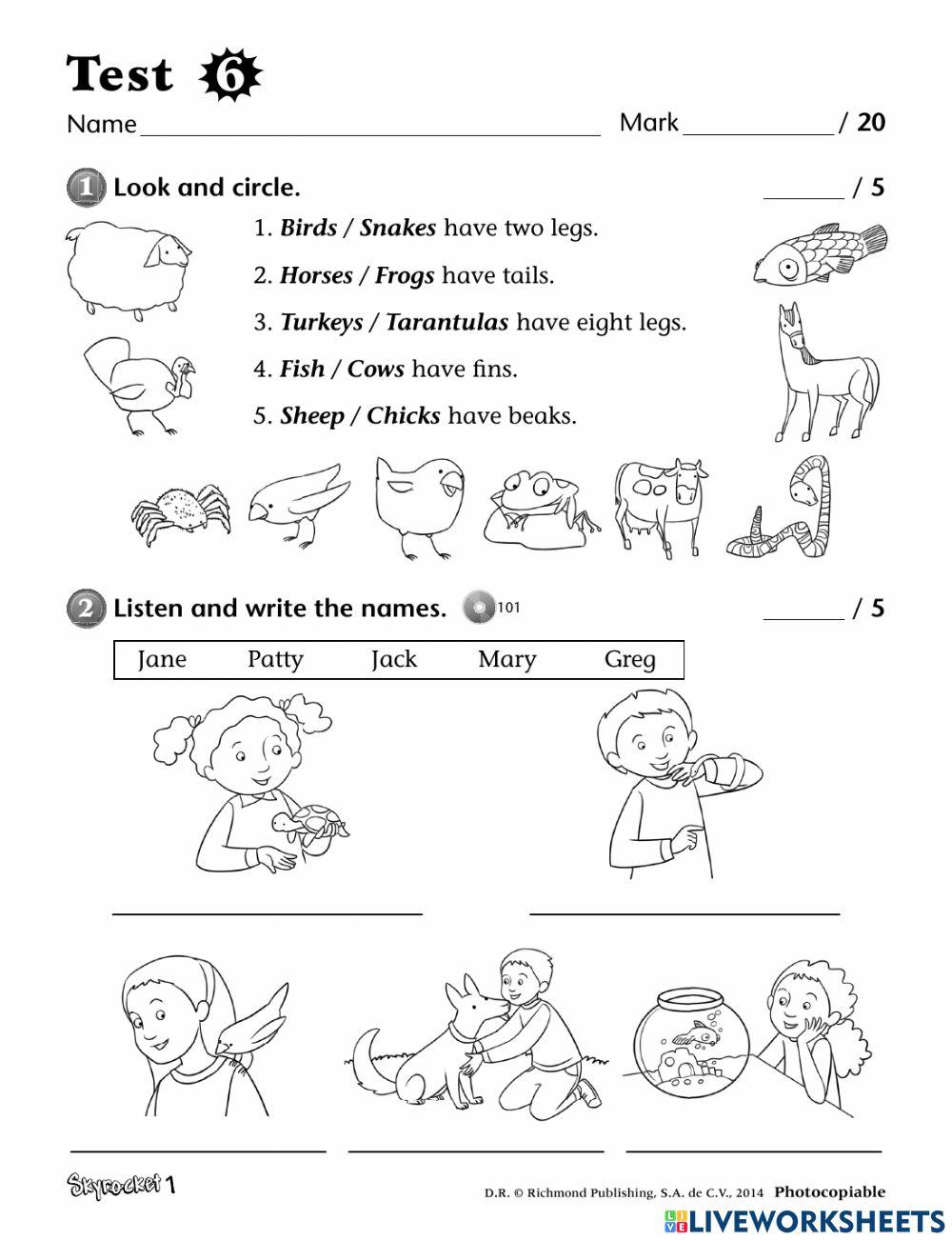 Test 6 online exercise for | Live Worksheets