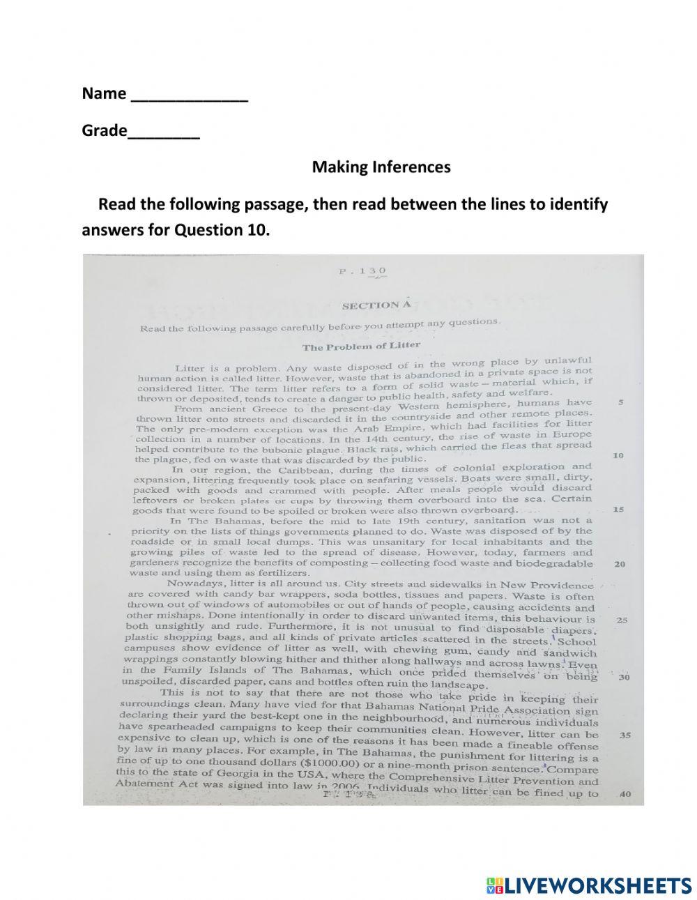 6770578 | Litter 2 | Cooper5A | LiveWorksheets