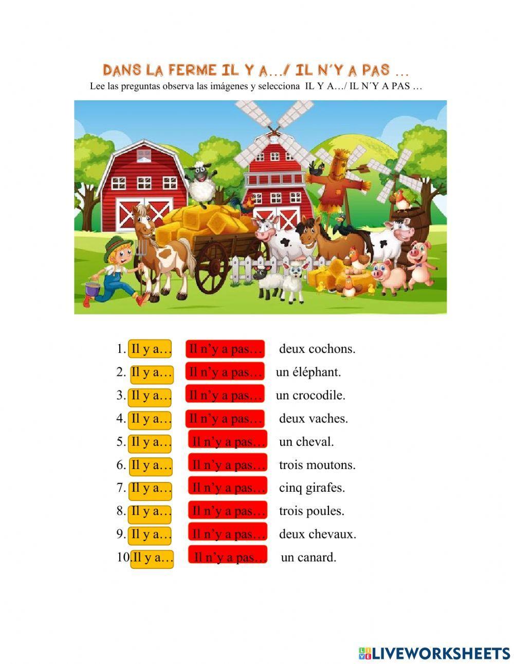 Il y a... - il … | Free Interactive Worksheets | 1624582