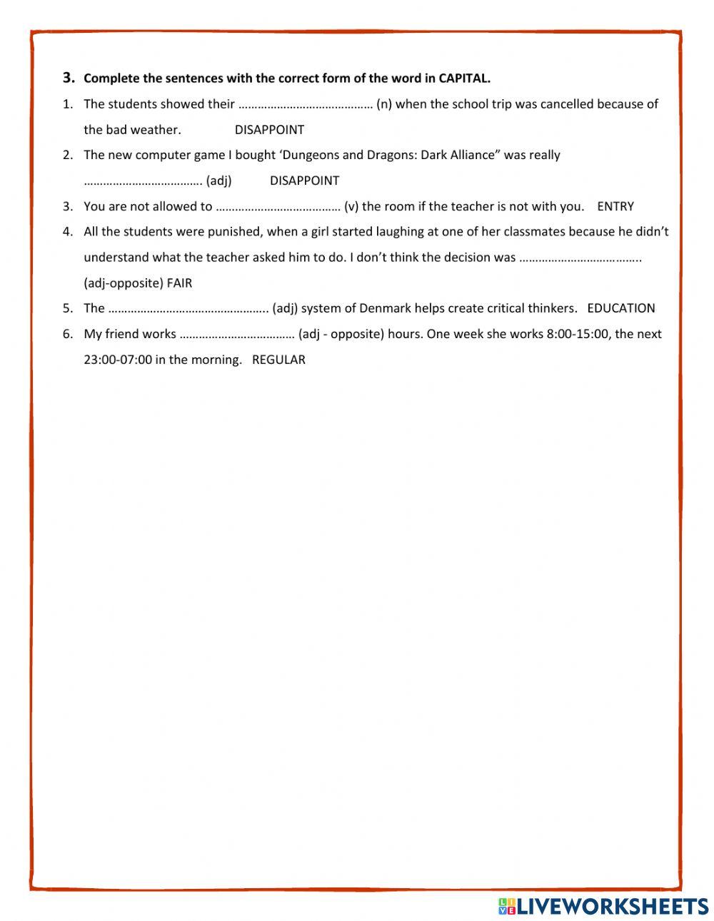 Activate B1 worksheet | Live Worksheets