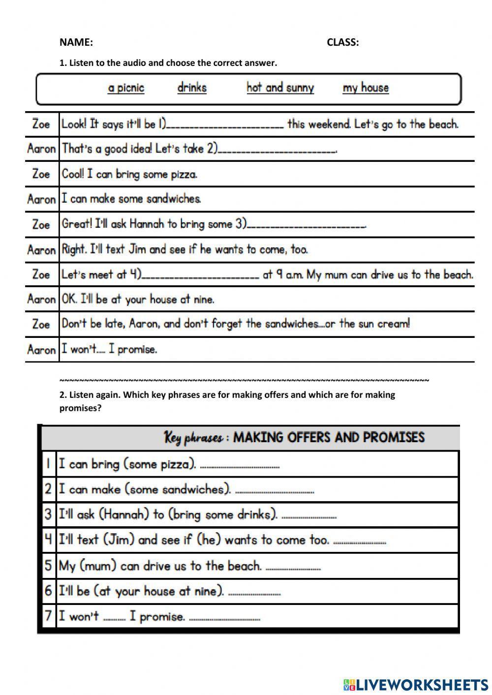 English plus 1 pg88 worksheet | Live Worksheets