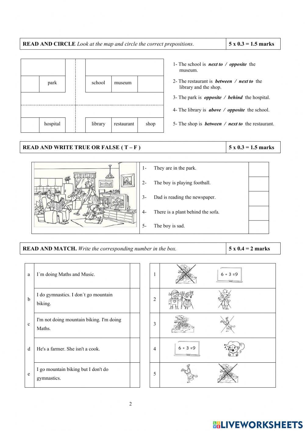Written test (6) - kids 2 worksheet | Live Worksheets