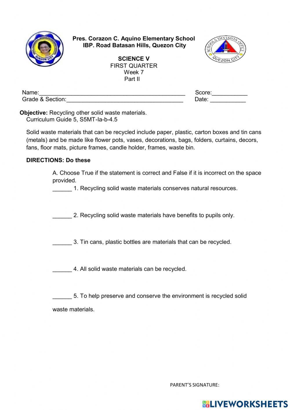 Science first quarter week 7 part II 0914 | jennifer d.