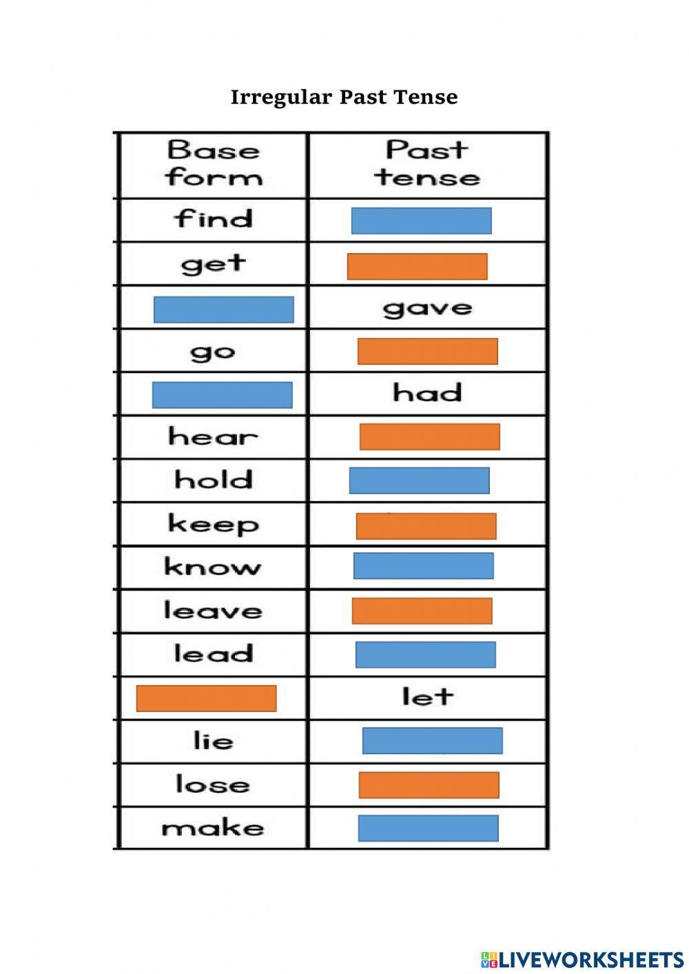 Past Tense online exercise for 3 | Live Worksheets