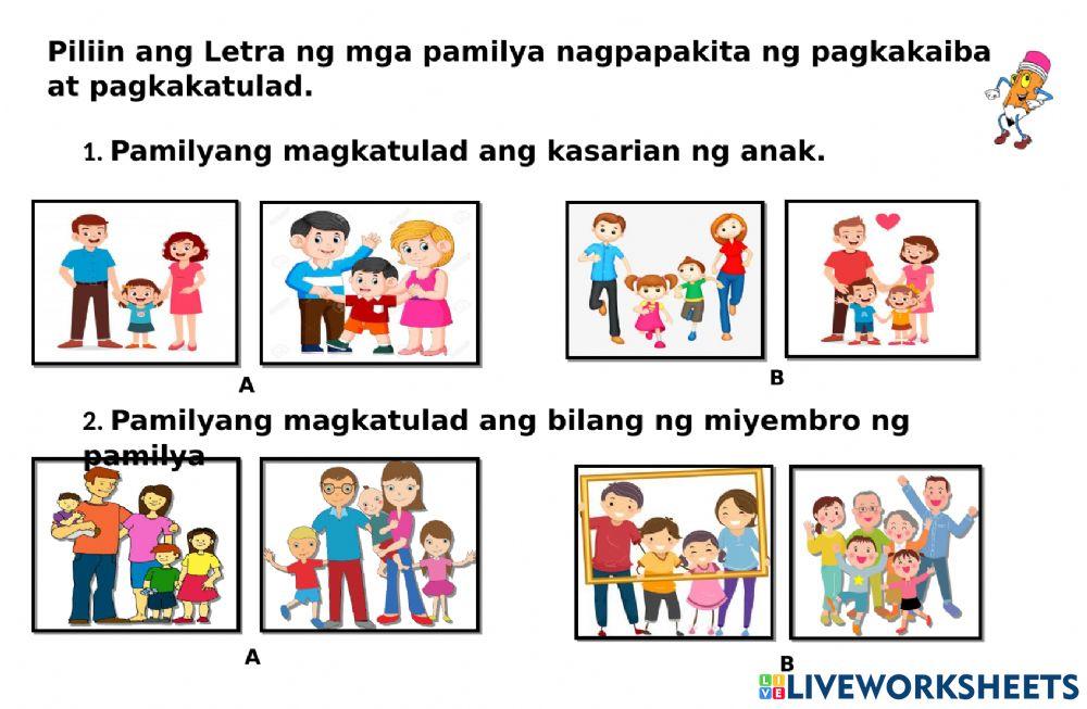 3498836 | PAGKAKATULAD AT PAGKAKAIBA NG PAMILYA