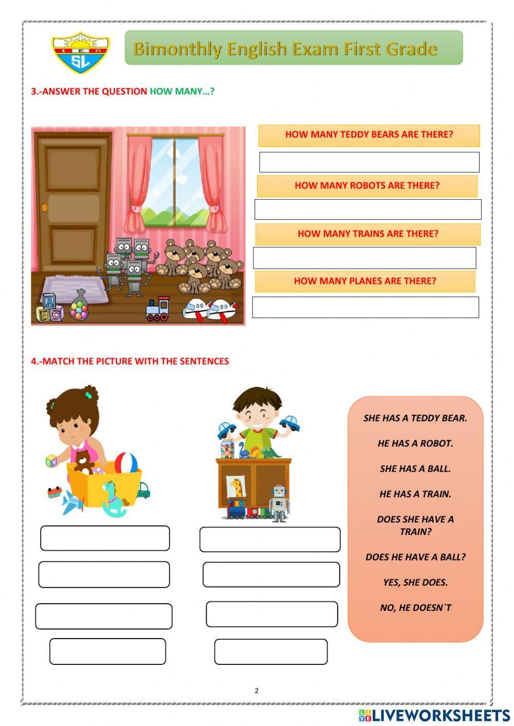 Bimonthly exam online exercise | Live Worksheets