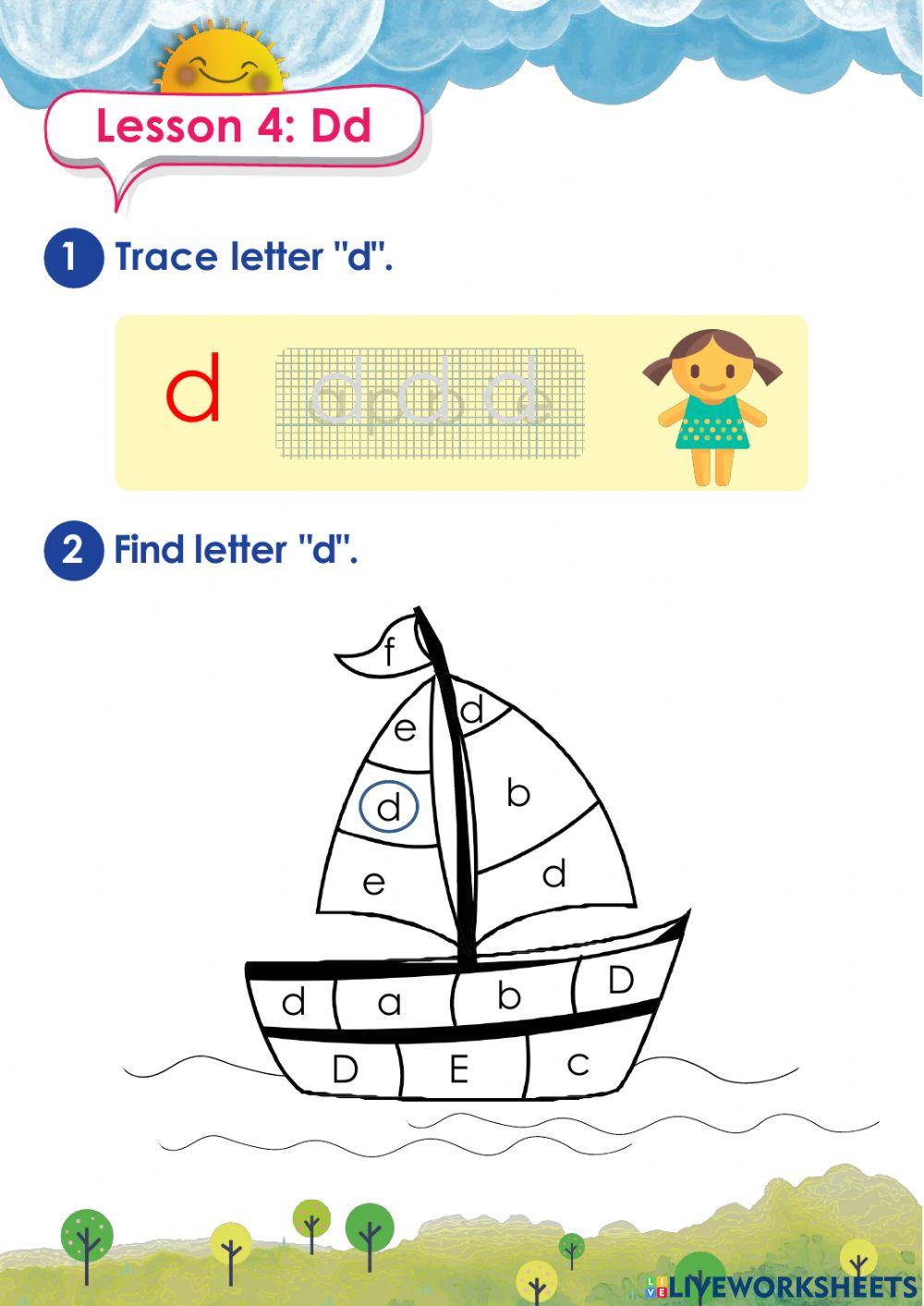 Letter D activity for 2 | Live Worksheets