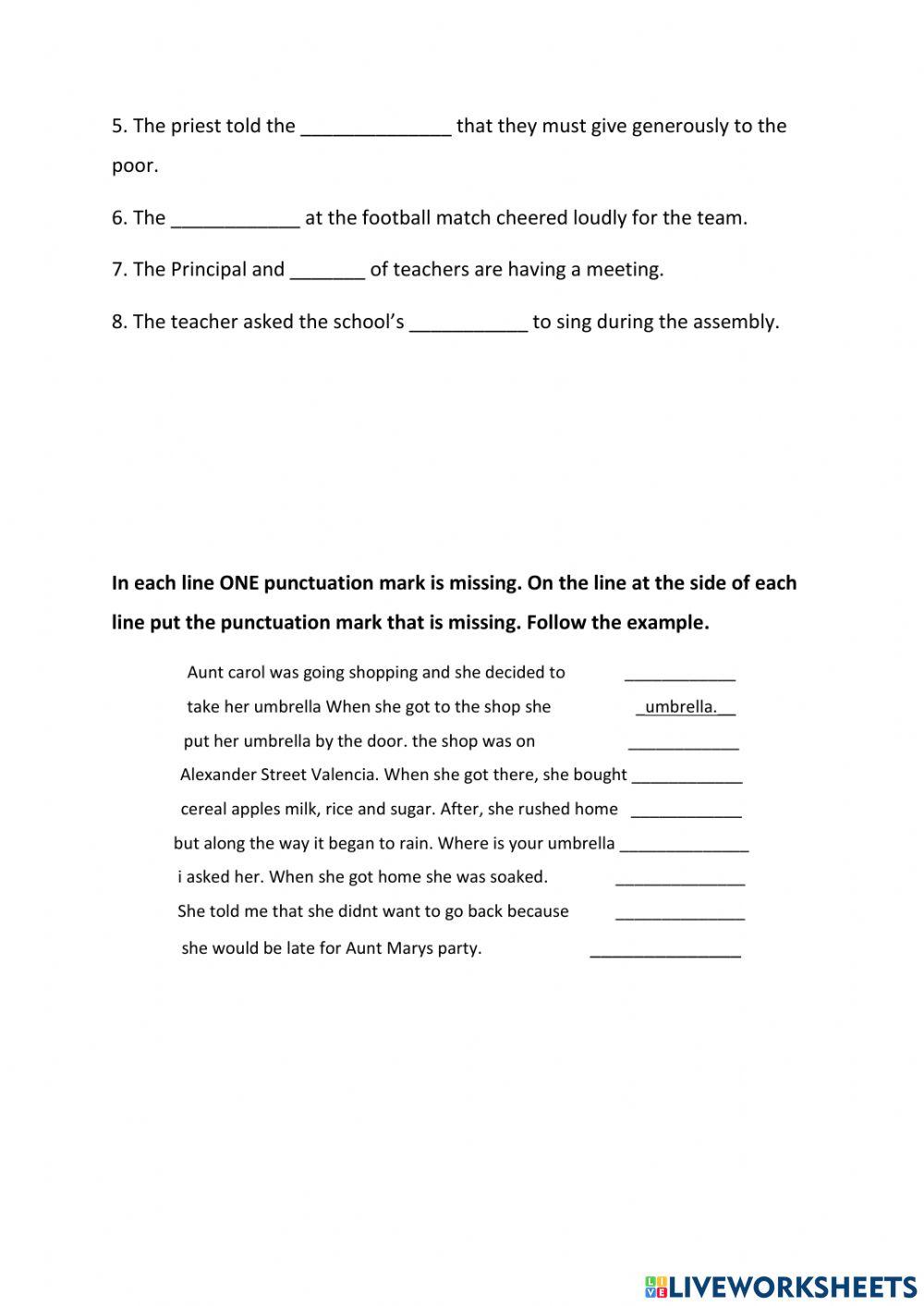 Grammar Std 3 Test online exercise for | Live Worksheets
