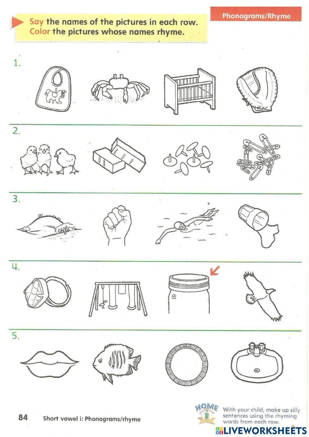 Rhyming Words | Free Interactive Worksheets | 1698144