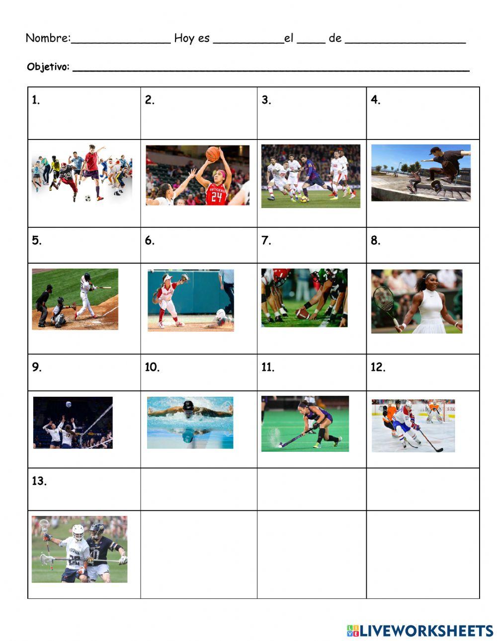 Los deportes free activity | Live Worksheets