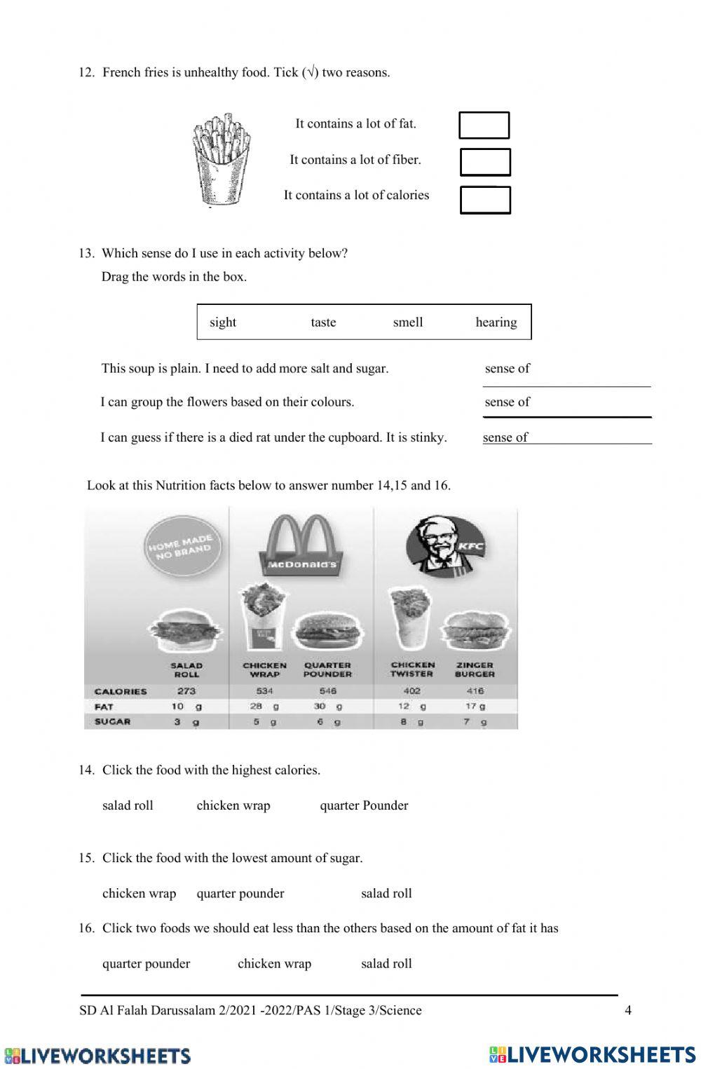 PAS SCIENCE KLS 3 ICP ONLINE online exercise for | Live Worksheets